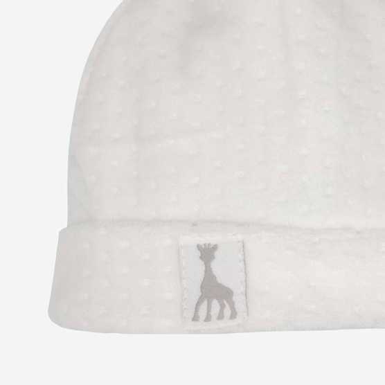 Bonnet naissance en velours jacquard - Beige - ©Sophie la girafe