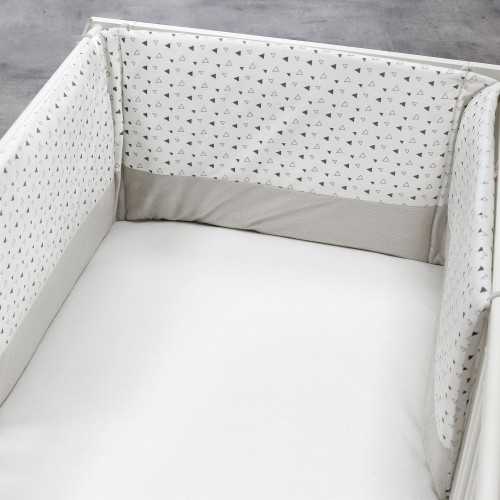 Tour de lit modulable beige et vert d'eau - Protège barreaux x8 pcs